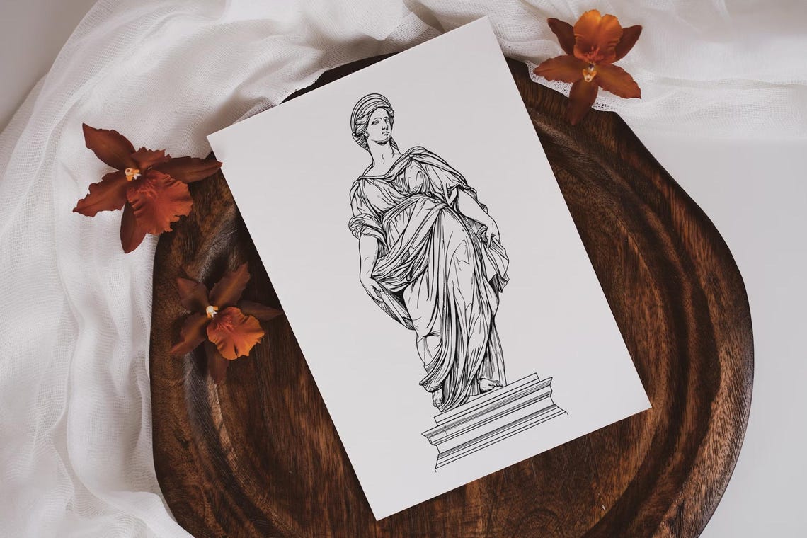 Greek Statue SVG | 34 Classical Sculpture SVG | Ancient Roman Statues ...