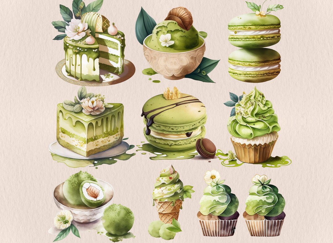 Everything Matcha Clipart, Matcha Dessert Clipart, Matcha Sweet, Matcha ...