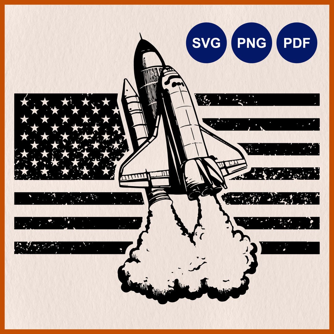 Space Rocket With American Flag SVG | Space Shuttle, Spaceship Launch ...