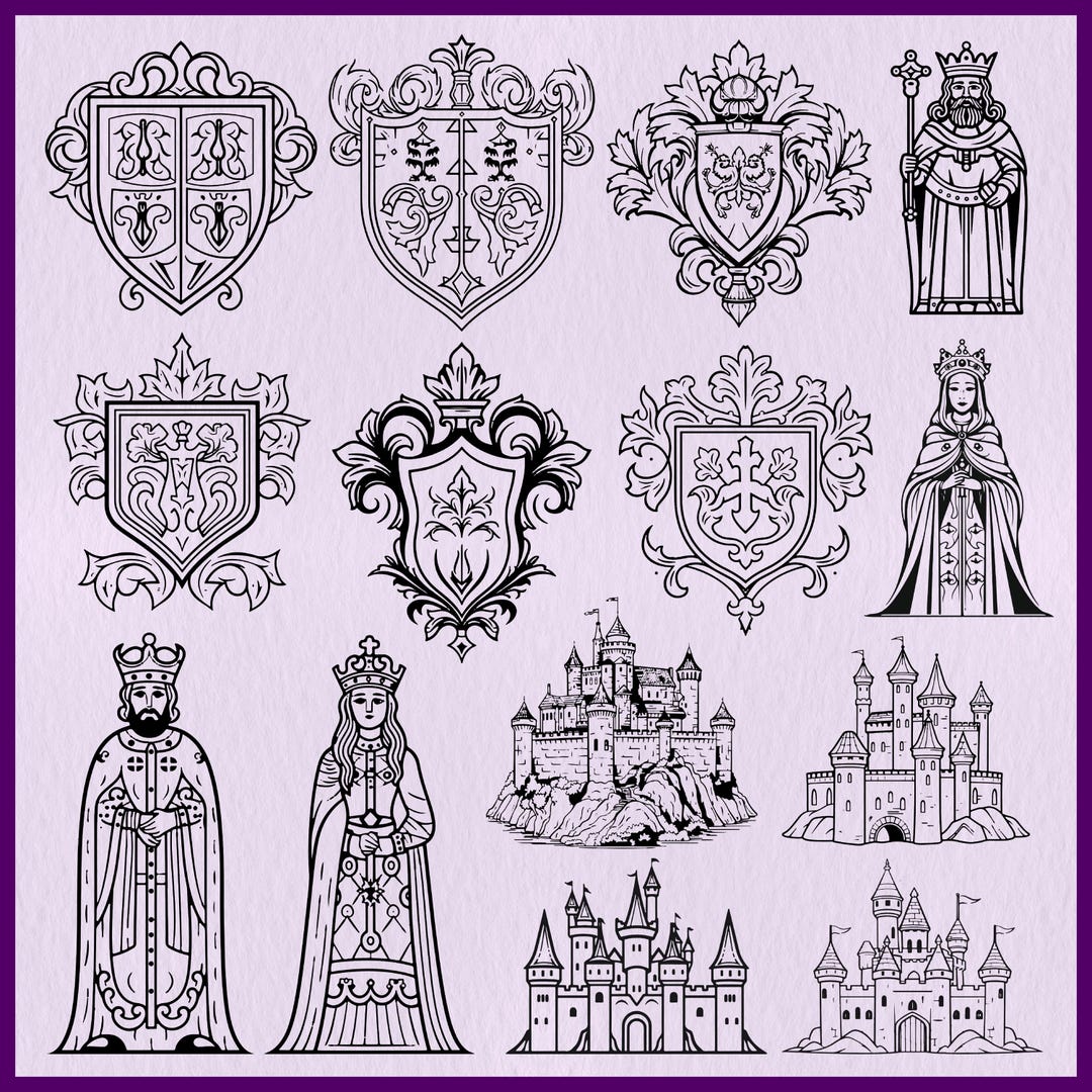 145 Medieval SVG, Medieval Sigil Cricut, Family Crest SVG Stencil ...