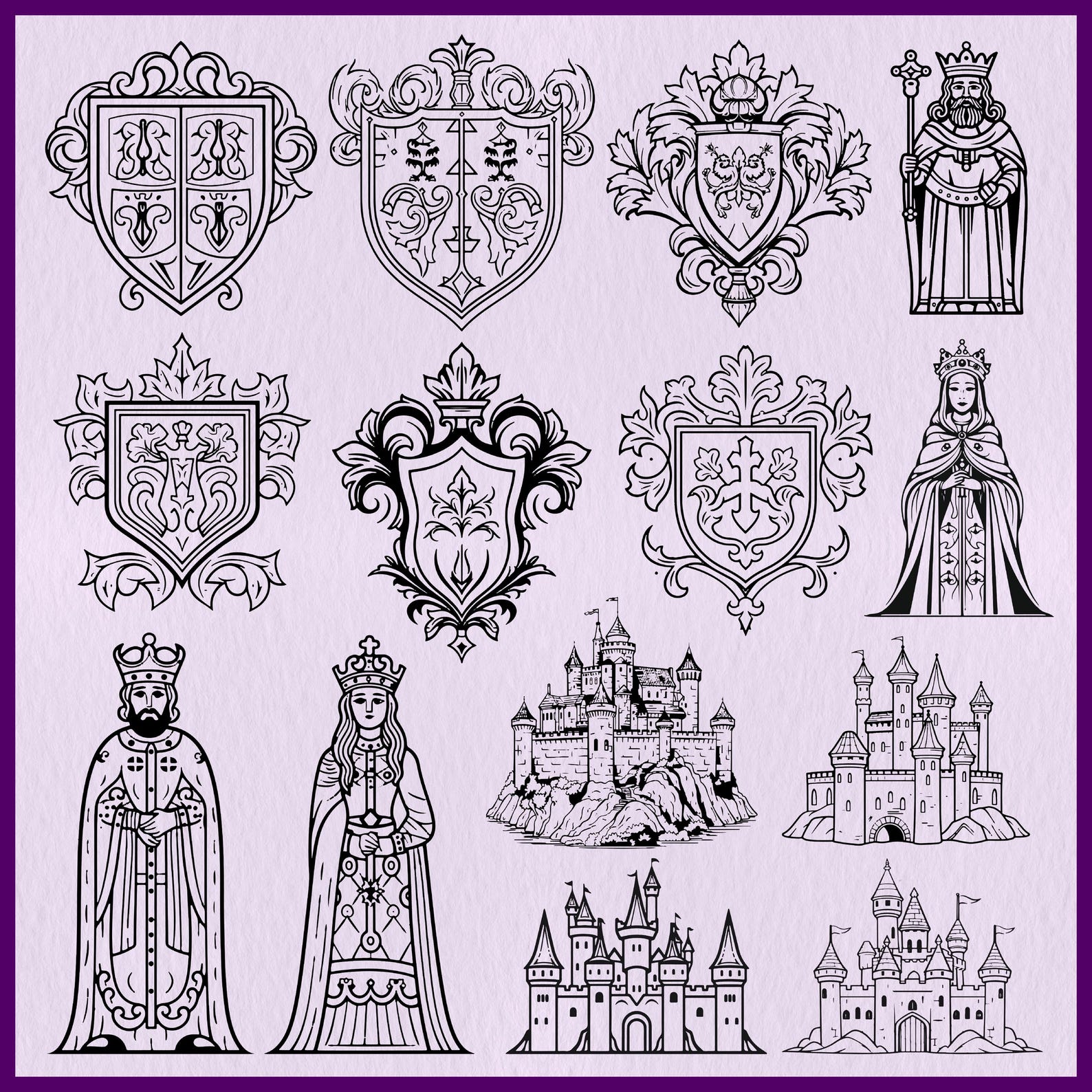 145 Medieval SVG, Medieval Sigil Cricut, Family Crest SVG Stencil ...