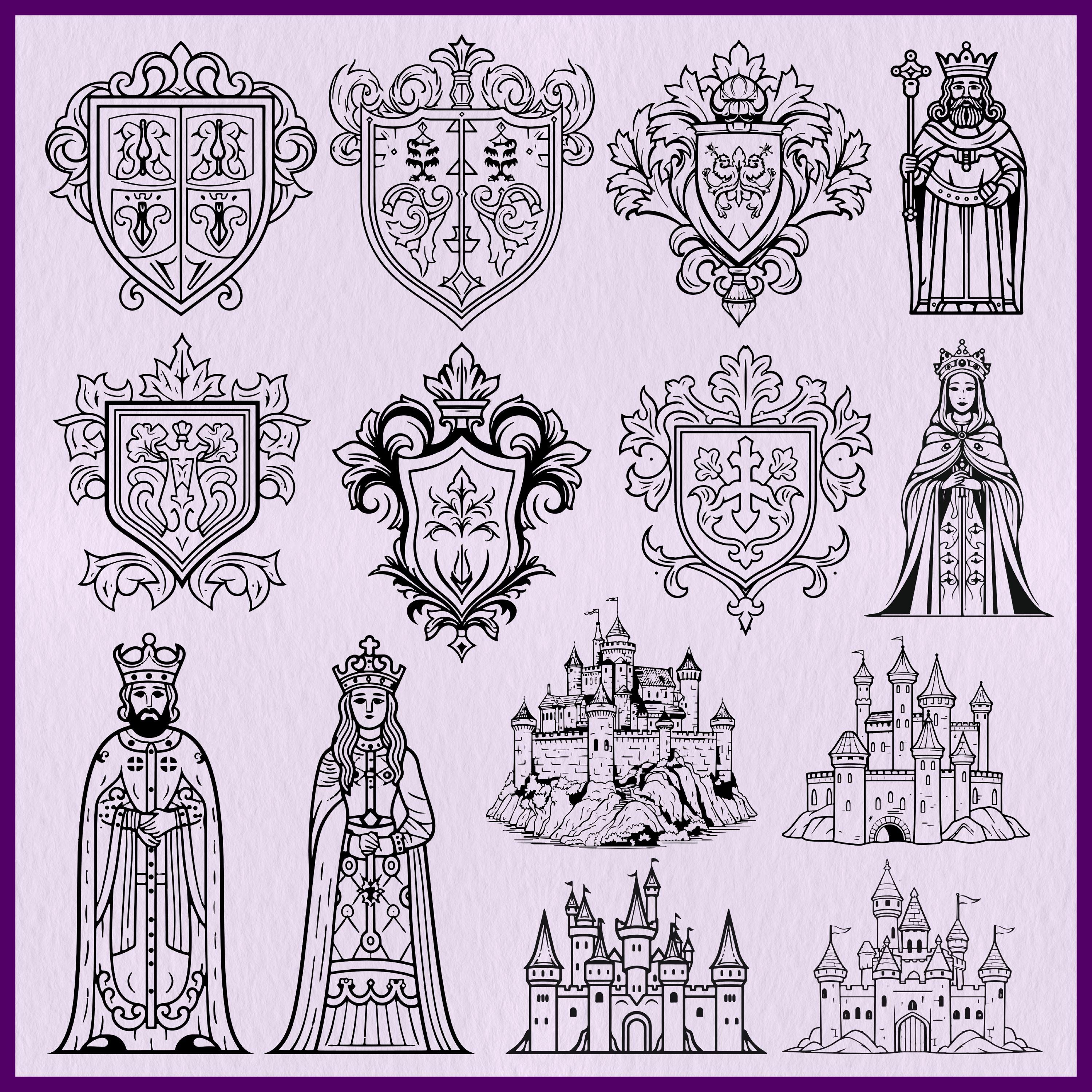 145 Medieval SVG, Medieval Sigil Cricut, Family Crest SVG Stencil ...