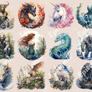 Mythical Creatures Clipart, Fantasy Monsters PNG, Magical Creatures ...
