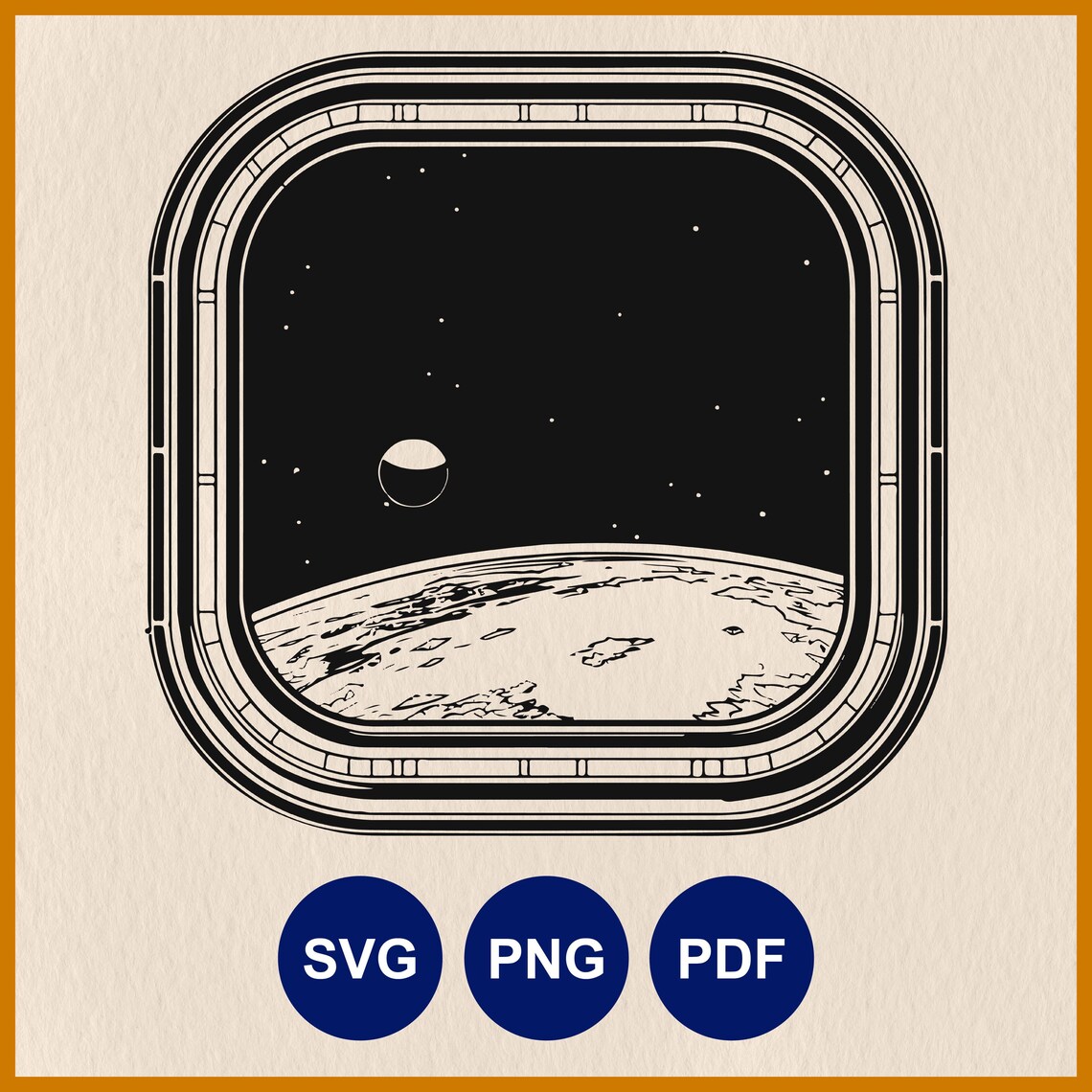 Earth View From Space SVG, Spaceship Window SVG, View of the Universe ...