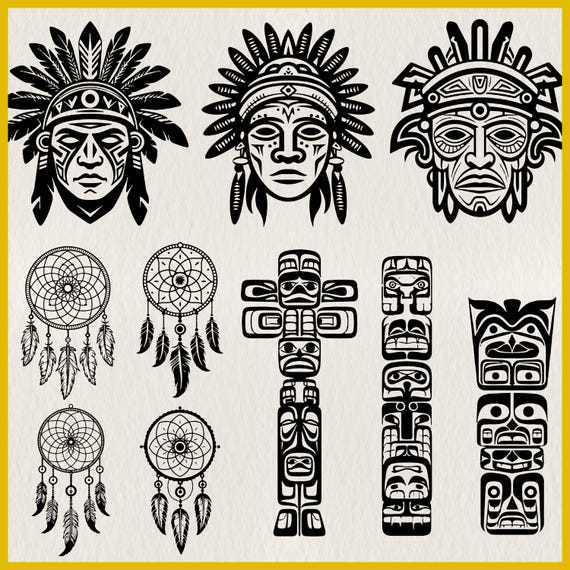 Stencil Native American Indian Tribal