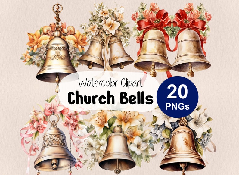 Church Bell Clipart: Wedding Bell PNG, Christmas Bell, Catholic Baptism ...