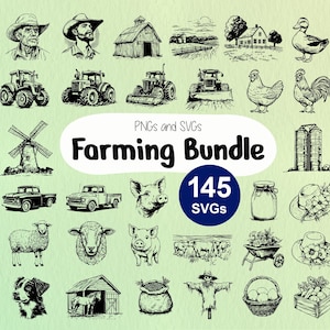 Farm Scene SVG Bundle, Farm Equipments Cricut, Tractors Lasercut SVG ...