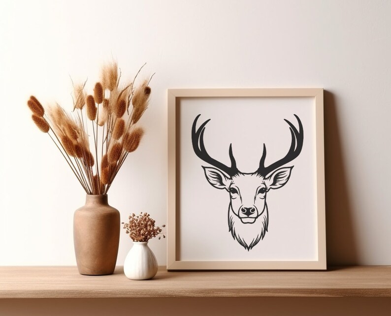 Deer Head SVG: Moose and Fawn Clipart, Hunting Trophy Vector File - Etsy