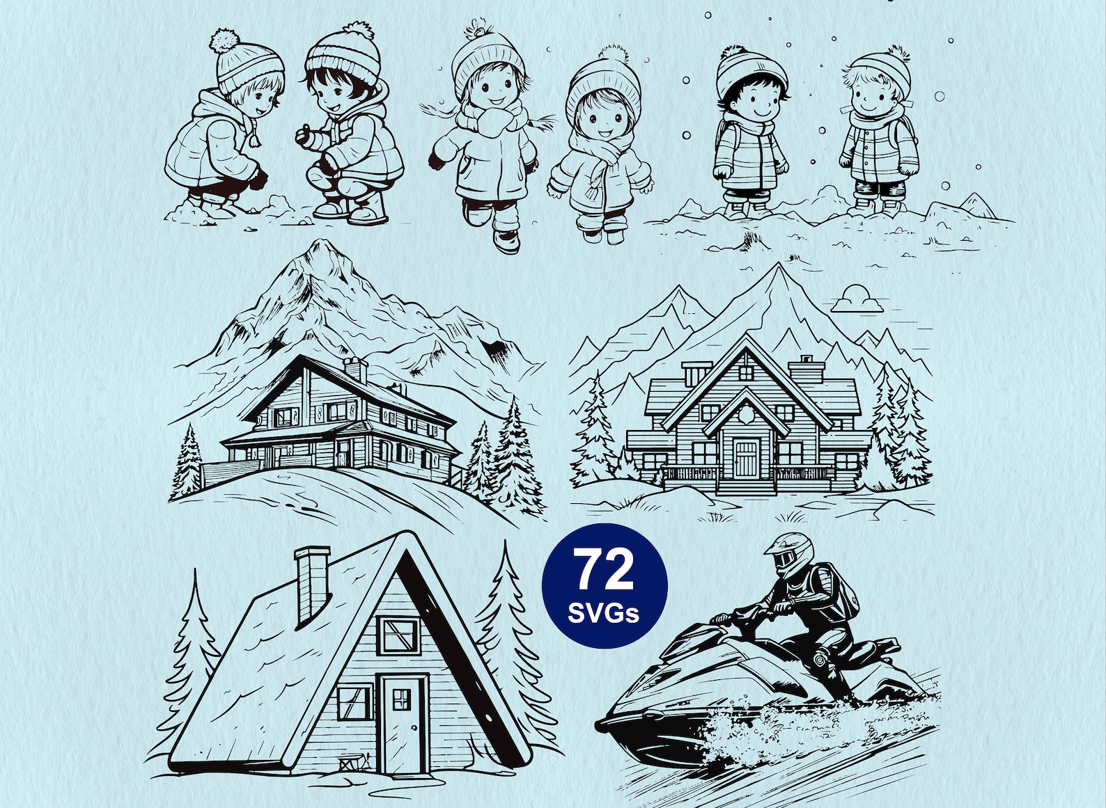 Snow Skiing SVG, Skiing Cricut, Winter Sport Lasercut, Mountain Skiing ...