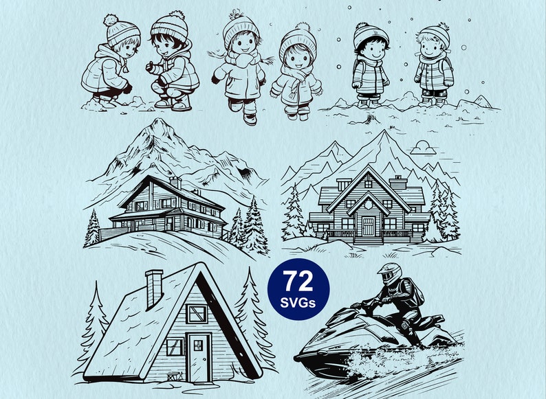 Snow Skiing SVG, Skiing Cricut, Winter Sport Lasercut, Mountain Skiing ...