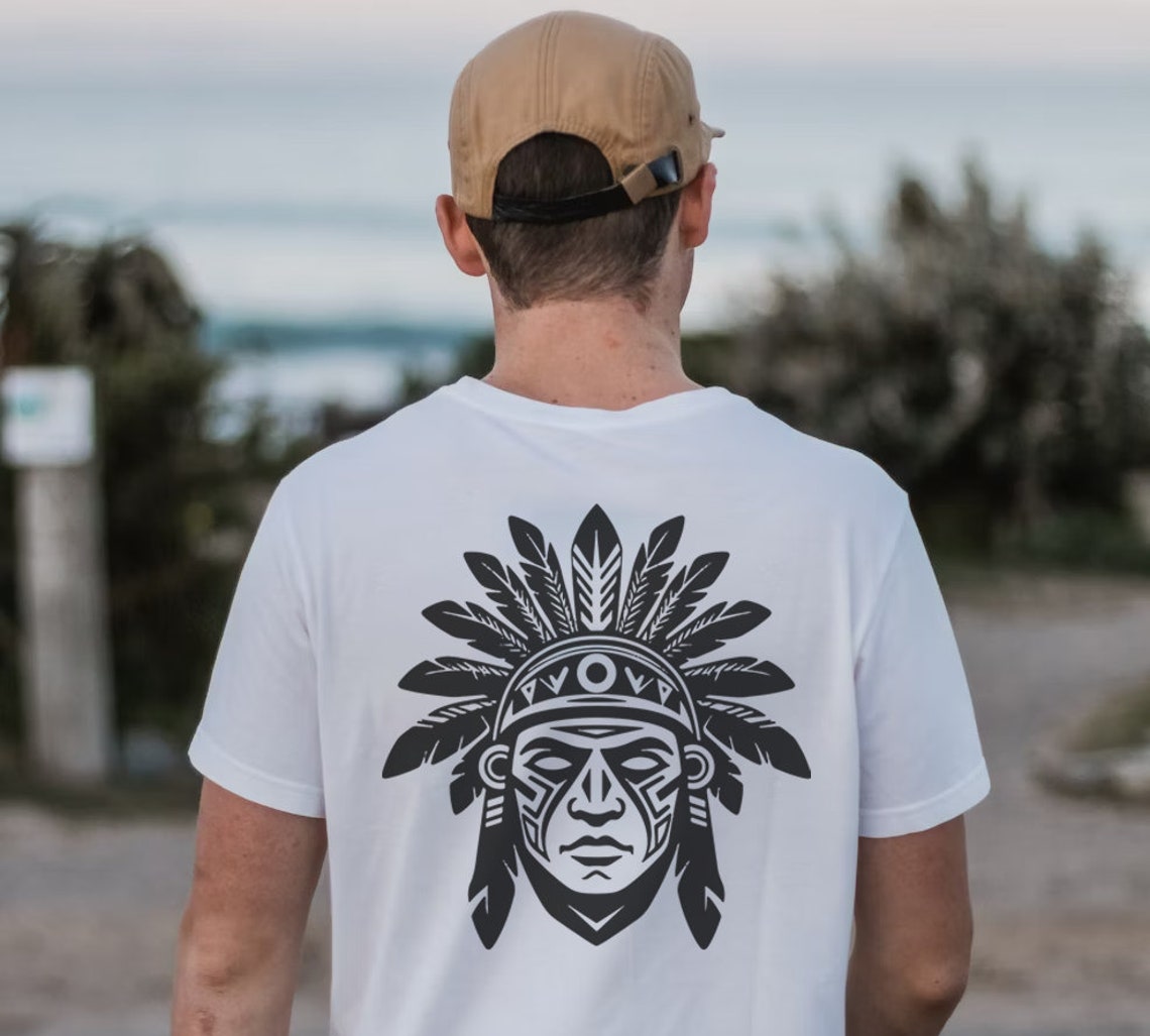 Native Chieftain Mask SVG, Indian American Chief Headdress Cricut SVG ...