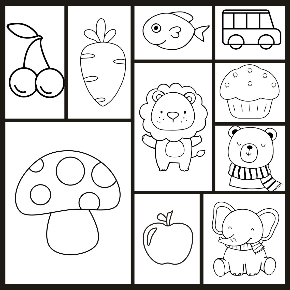Printable 40 Coloring Pages for Kids, Toddlers, Preschoolers, Coloring ...