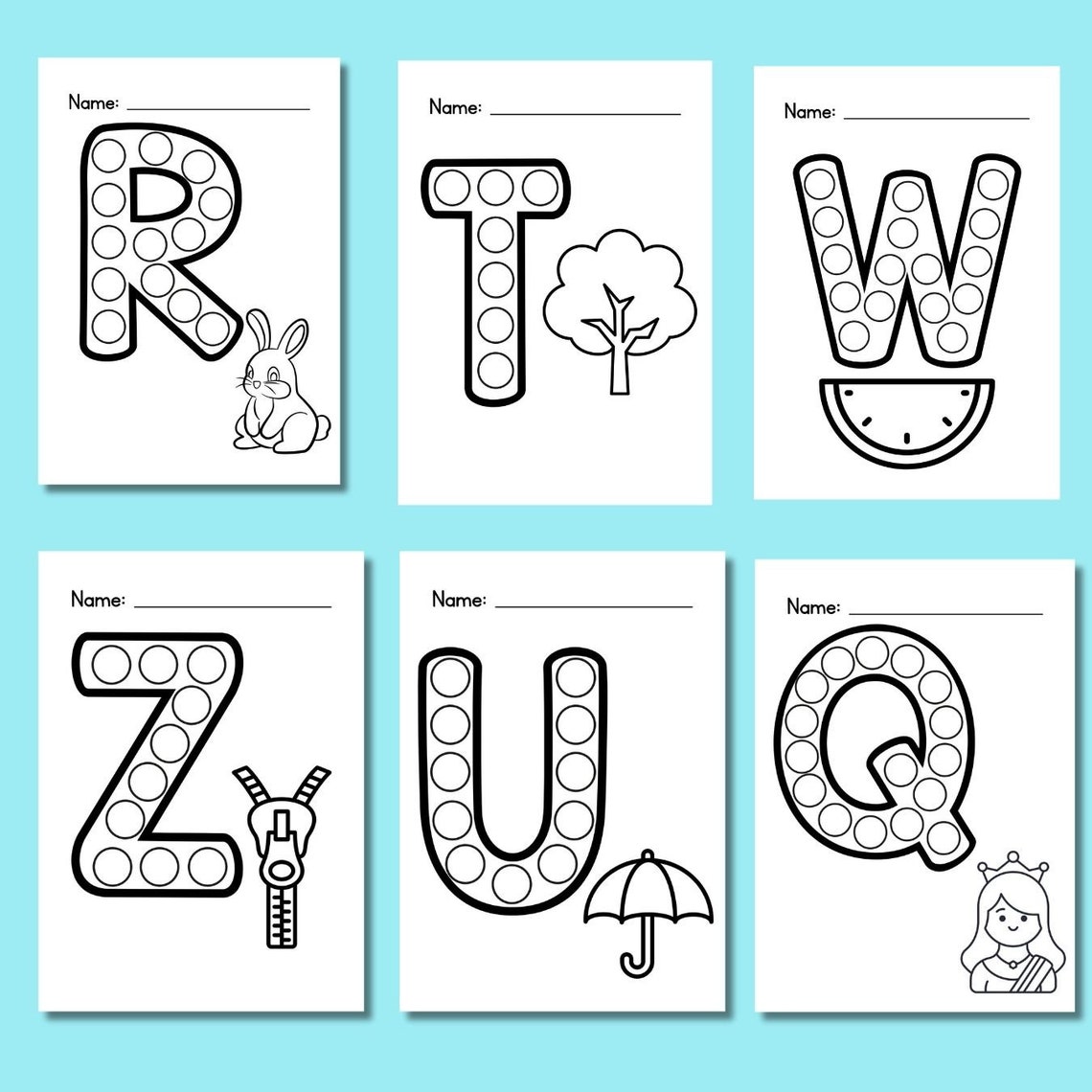 Printable Letters Dot Mat, Fine Motor Skills Activity, Printable ...