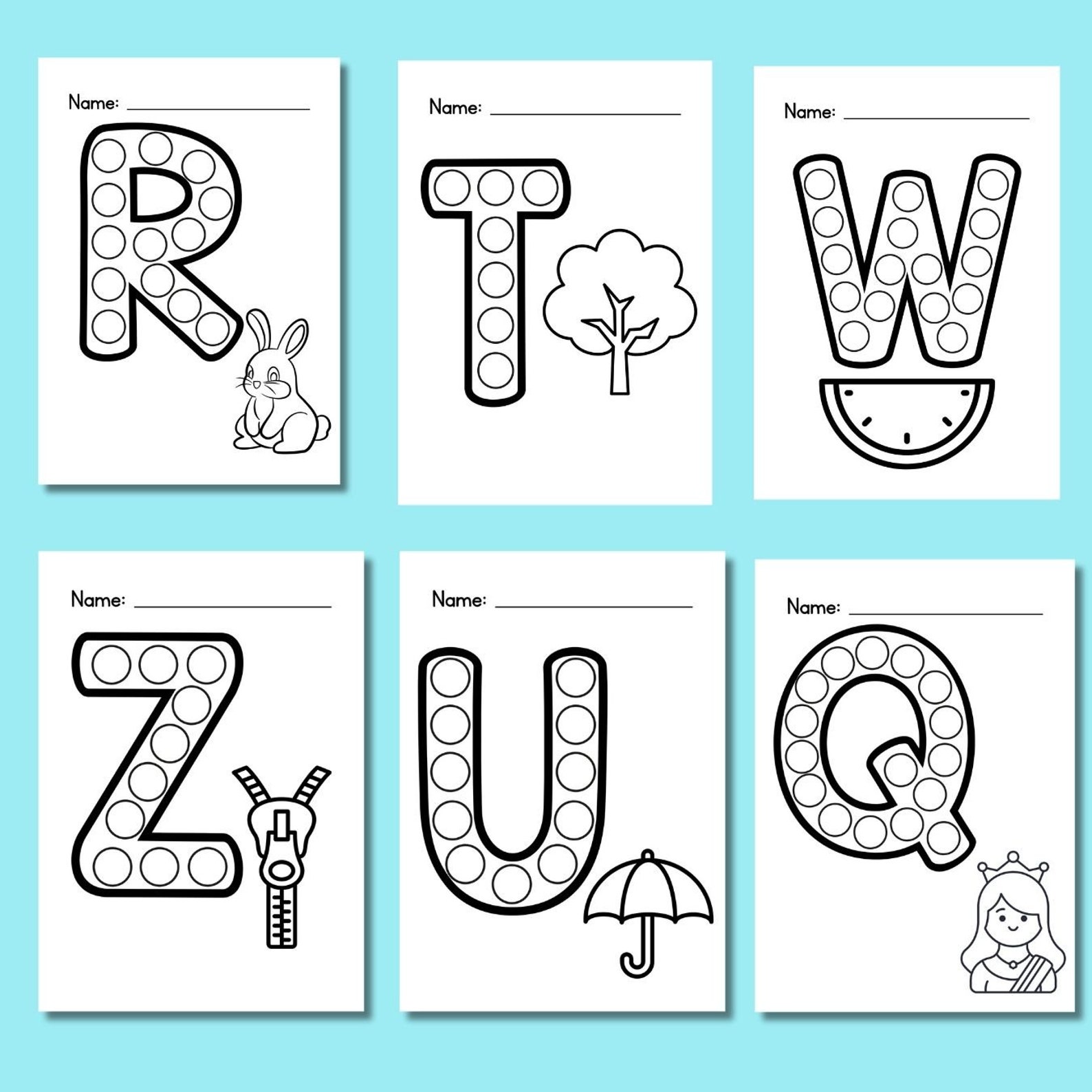 Printable Letters Dot Mat, Fine Motor Skills Activity, Printable ...