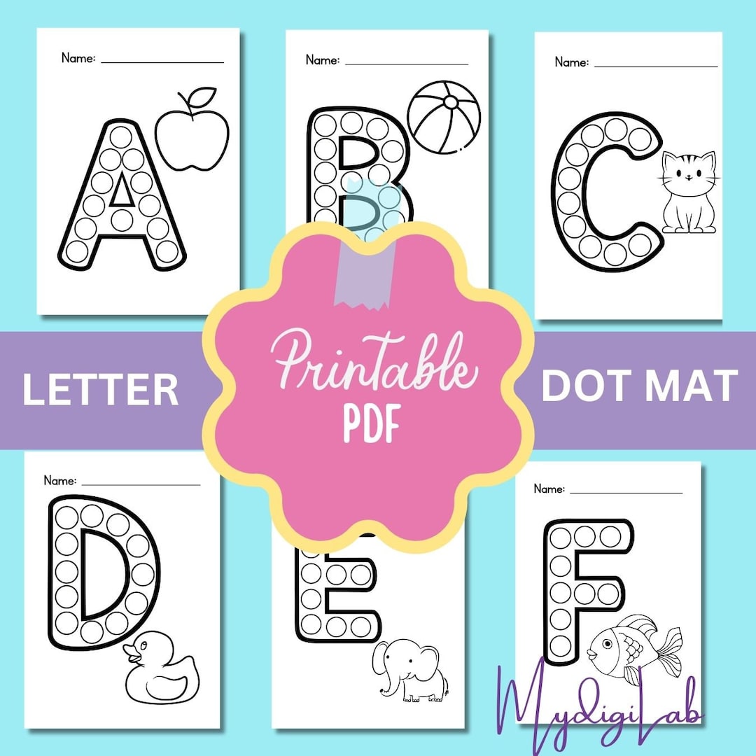Printable Letters Dot Mat, Fine Motor Skills Activity, Printable ...
