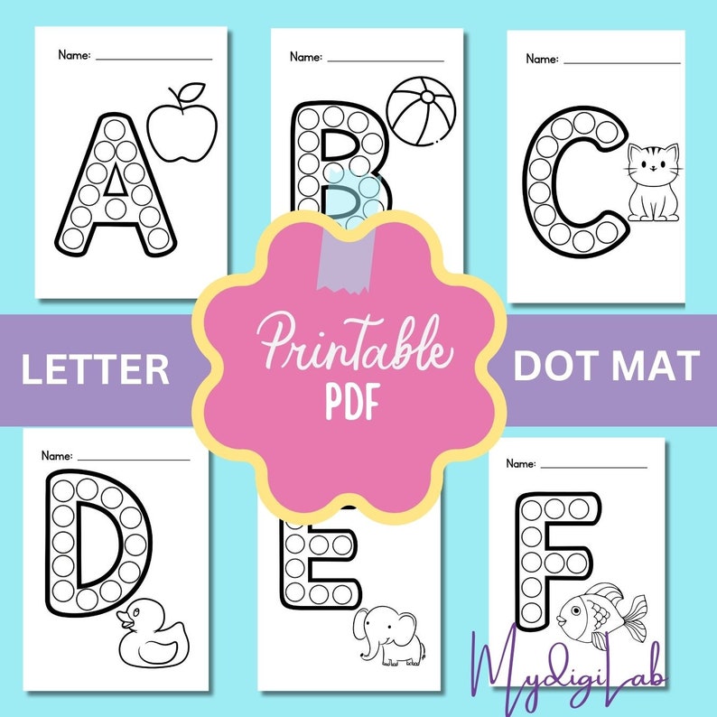 Printable Letters Dot Mat, Fine Motor Skills Activity, Printable ...