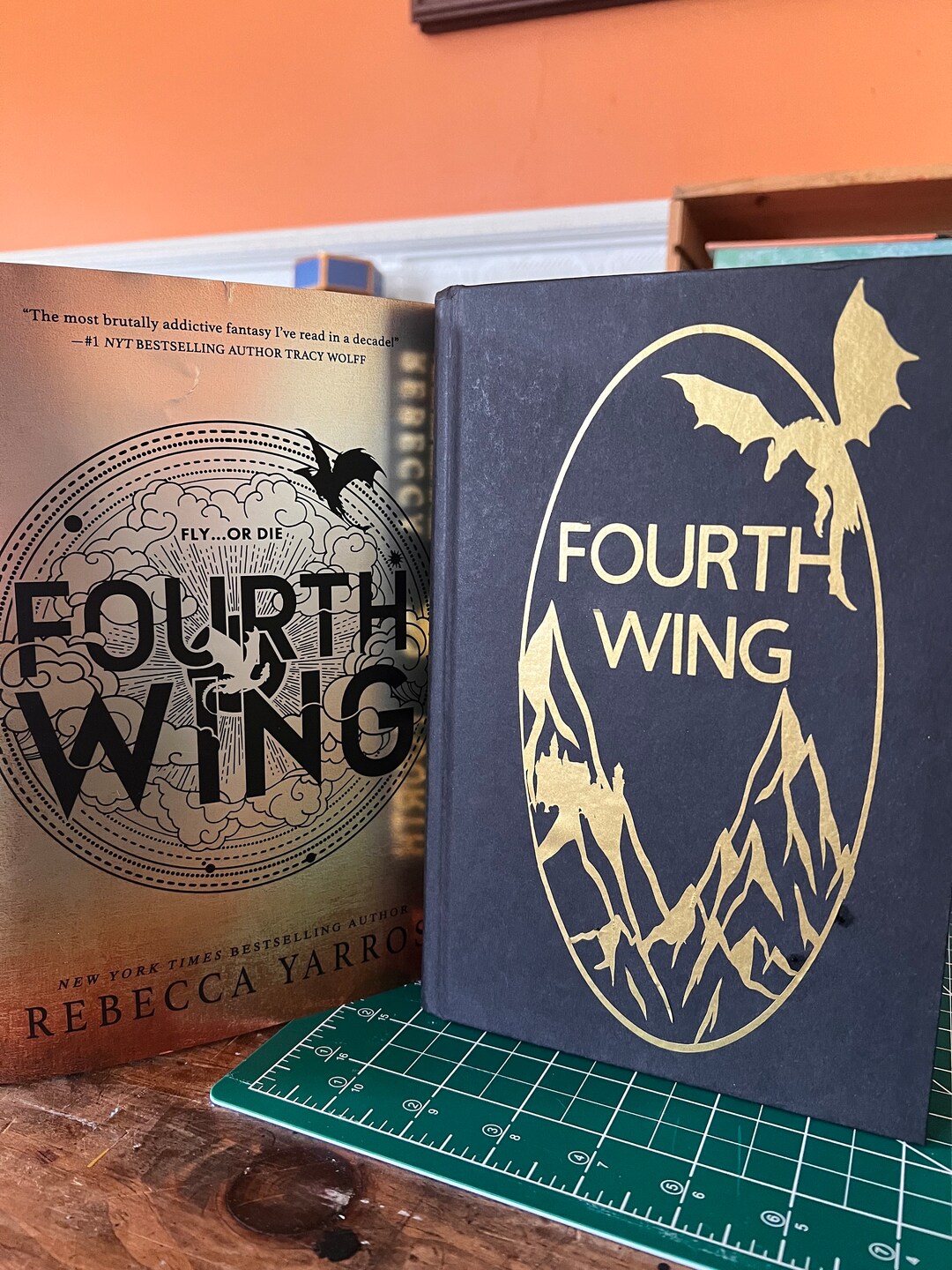 Fourth Wing Hand Painted Hidden Edge With Gilding - Etsy