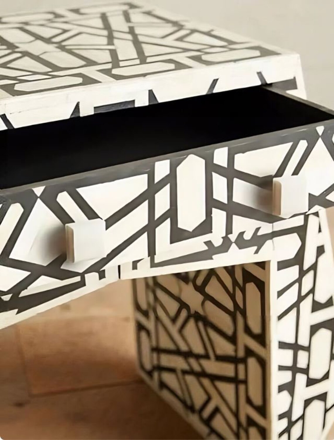 Bedside Bone Inlay Modern Design Bedside Handmade Bone Inlay - Etsy