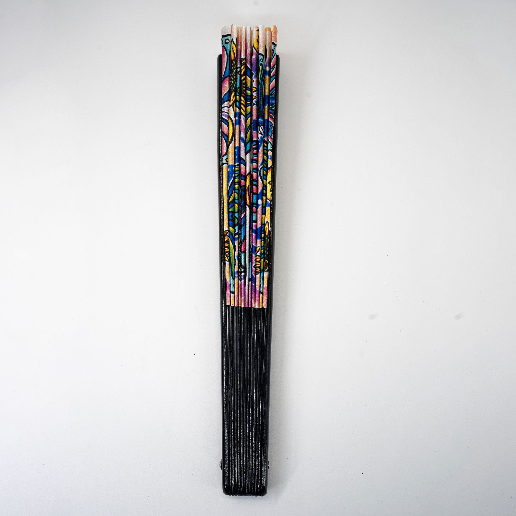 Butterfly Large Rave Festivals Loud Clack Satin Hand Held Folding Fan ...