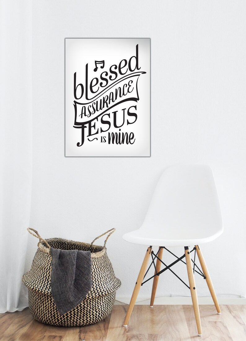 Blessed Assurance Jesus is Mine - Printable Banner Text Black and Adult ...