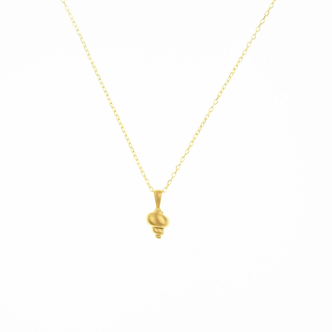 Gold Sea Shell, 14k Gold Nautilus Charm , Solid 14K Sea Shell Necklace ...