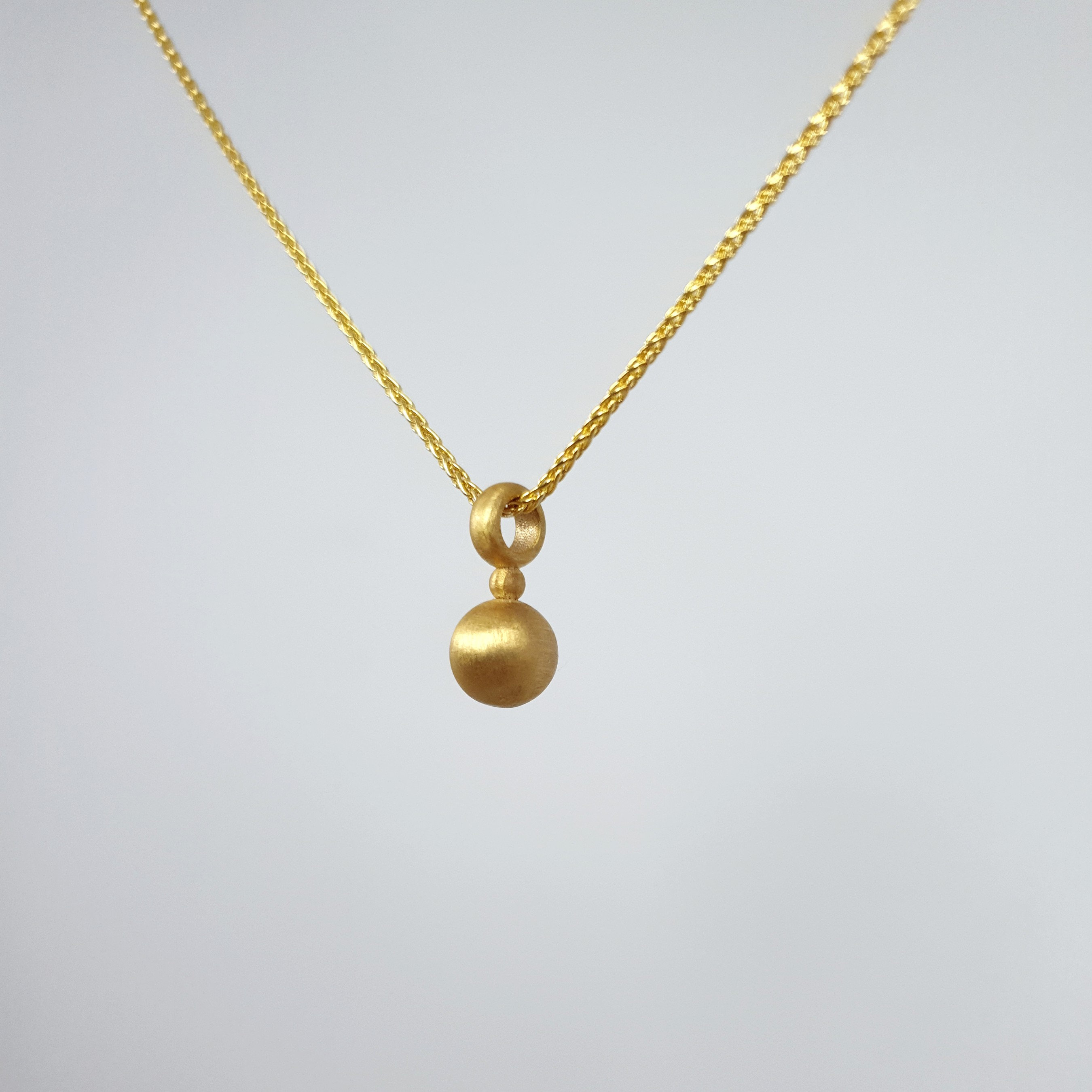 14k Solid Gold Sphere Pendant: Minimalist Charm Jewelry - Etsy