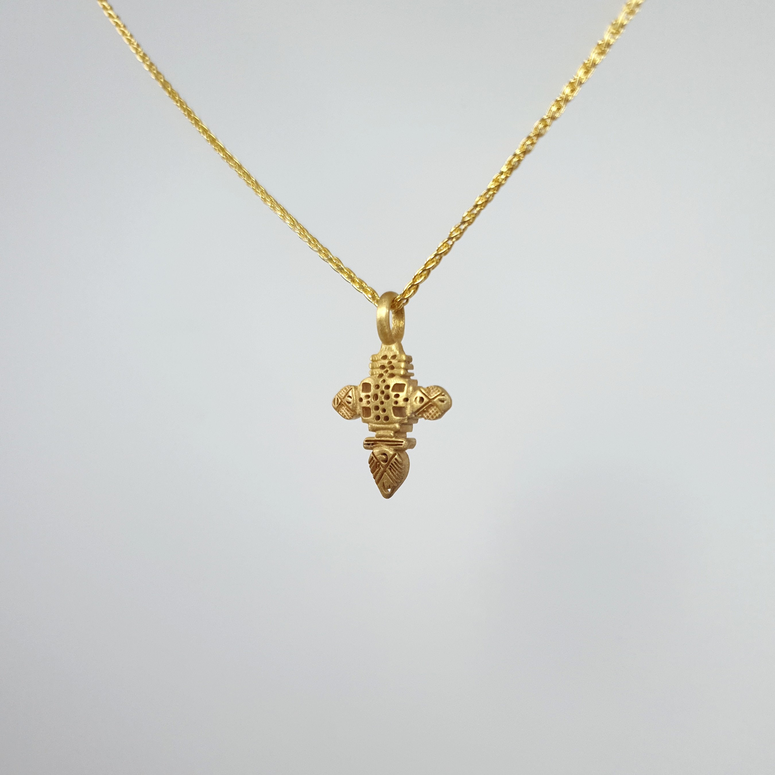 14k Solid Gold Coptic Cross Pendant - Ethiopian Unisex Charm - Etsy