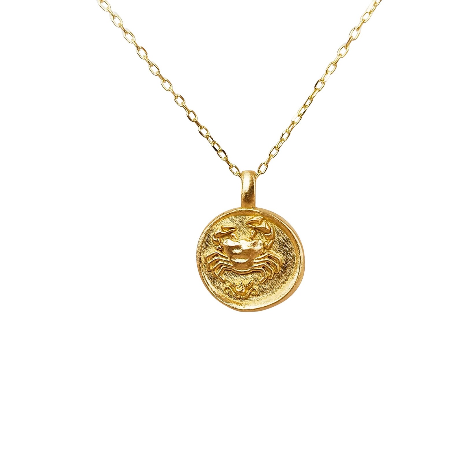 14k Solid Gold Crab Coin Pendant: Spirit Animal Charm - Etsy