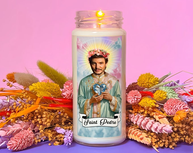 Saint Pedro Pascal Celebrity Prayer Candle - Joel Miller, Prince Oberyn ...