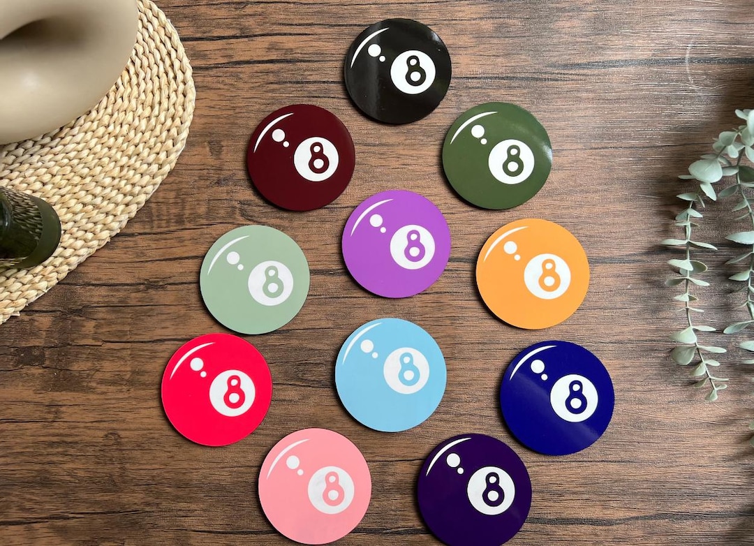 Billiards Ball #8 Cork Coasters: Funky Home & Office Decor - Etsy
