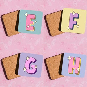 Mix & Match Letter Coasters | Retro, Colourful, Aesthetic, Funky ...