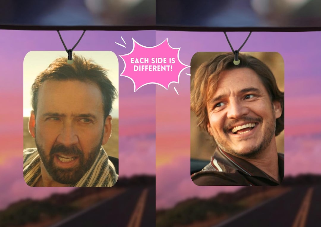 Pedro Pascal and Nicolas Cage Meme Car Air Freshener Car Fragrance, Car ...