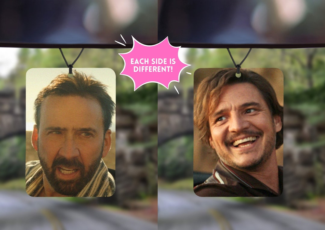 Pedro Pascal and Nicolas Cage Meme Car Air Freshener Car Fragrance, Car ...