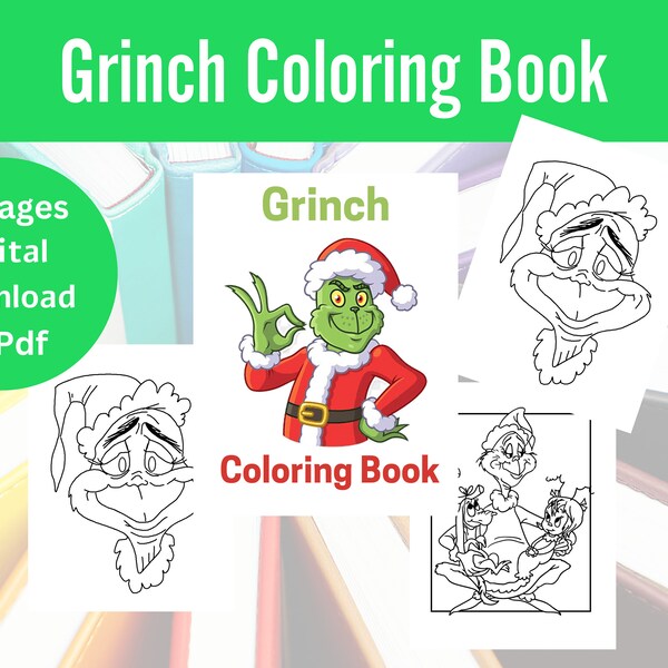Grinch Coloring Book - Etsy