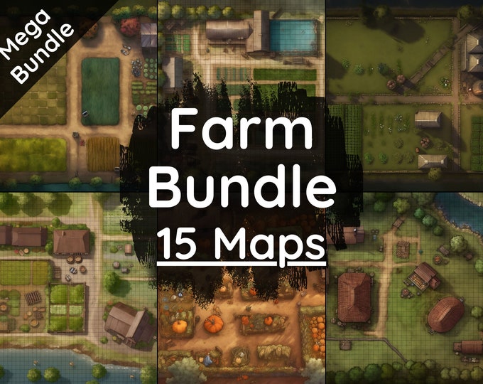 Farm Battlemaps, Dnd Maps, D&D, Pathfinder, Farmland, Gridded Maps ...