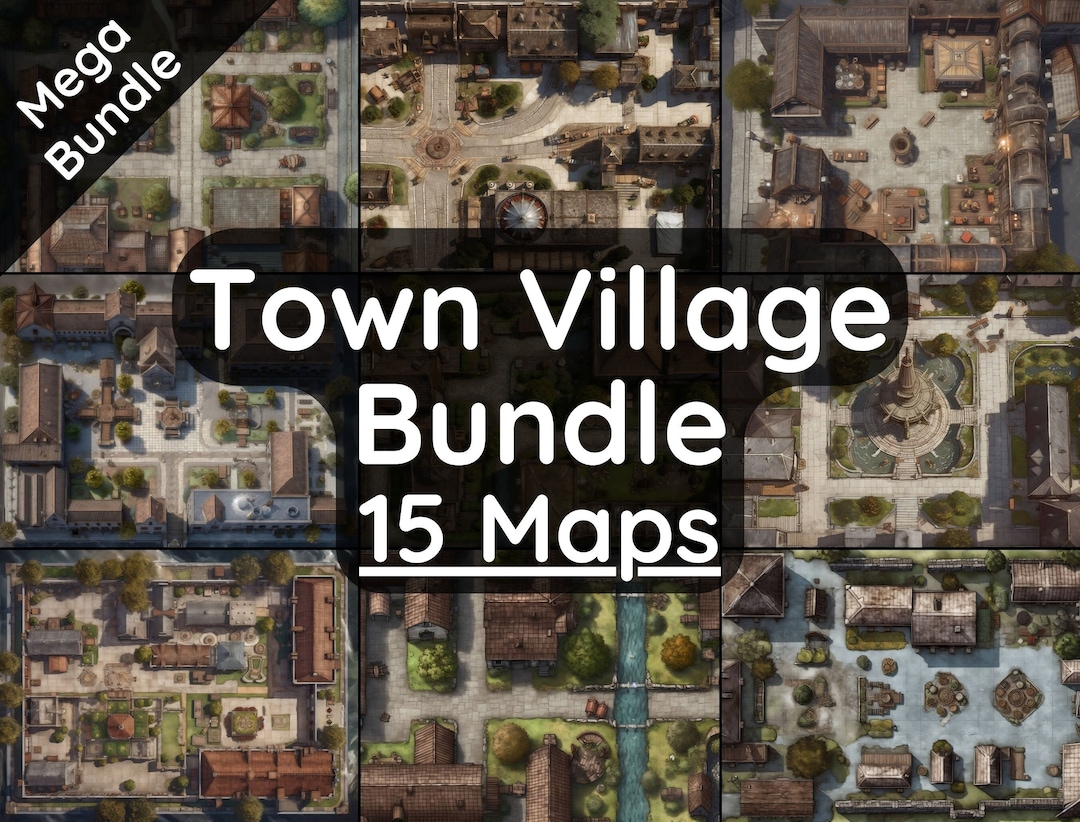 Dnd Town Village Battle Map Mega Bundle 15 D&D Digital - Etsy Australia