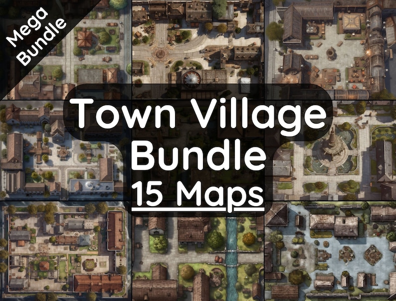 Dnd Town Village Battle Map Mega Bundle 15 D&D Digital - Etsy