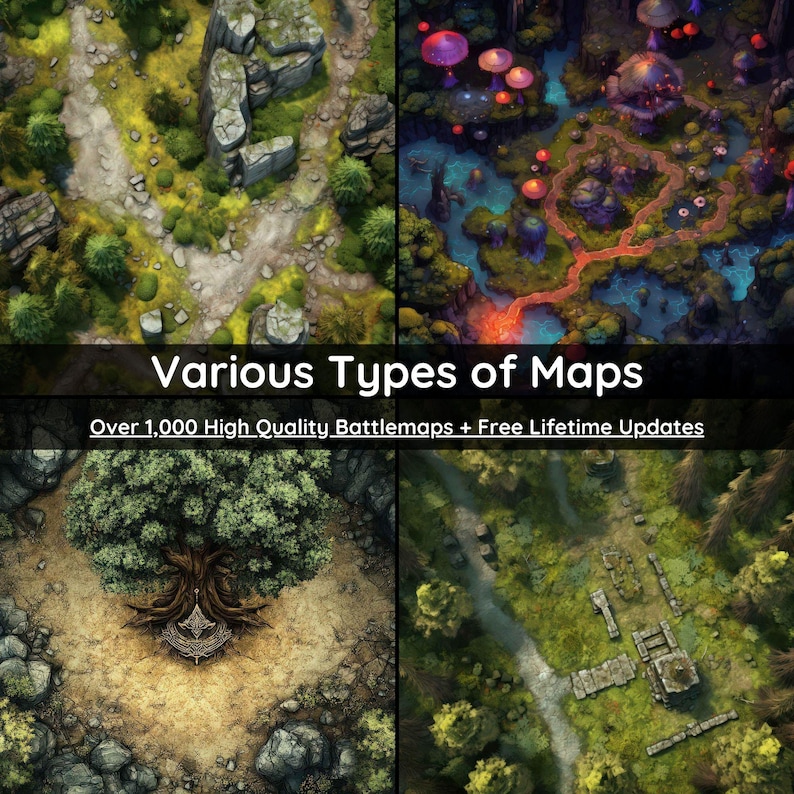 1000+ RPG Forest Map Bundle, Woodland Battlemaps, Dungeons 5e Digital ...