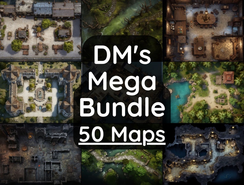 Dnd Dm's Mega Battle Map Bundle, 50 D&D Battlemaps, Dungeons and ...