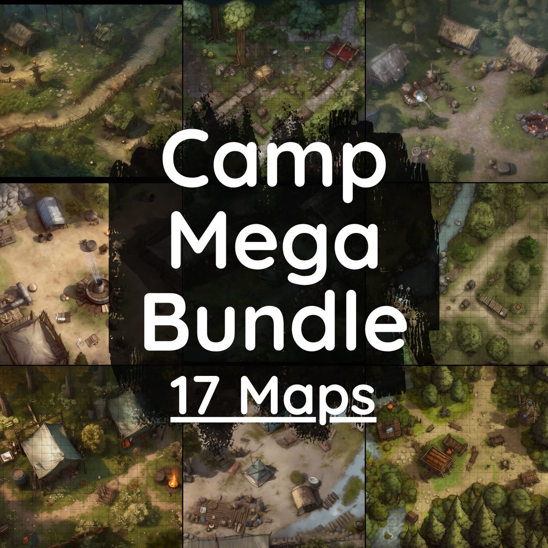 Dnd Camp Encounter Battle Map Mega Bundle 17 D&D Digital - Etsy UK