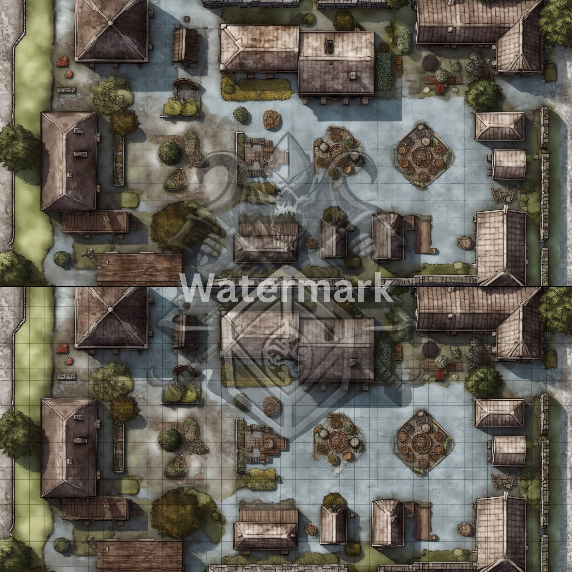 Paquete de mapas de batalla de aldea y ciudad de DnD, 5 mapas de ...
