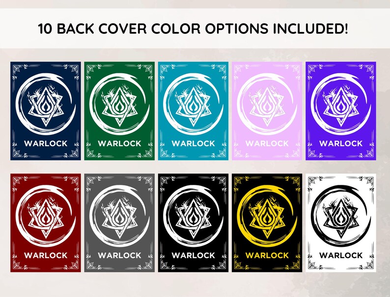 Dnd 5e Warlock Spell Cards Set Dnd Spellbook Bundle Over 170 Spells 10 ...