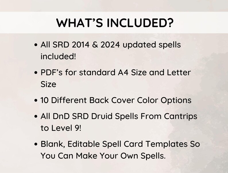 Dnd 5e Druid Spell Cards – 310+ Printable PDF Spellbook (2014 & 2024 ...