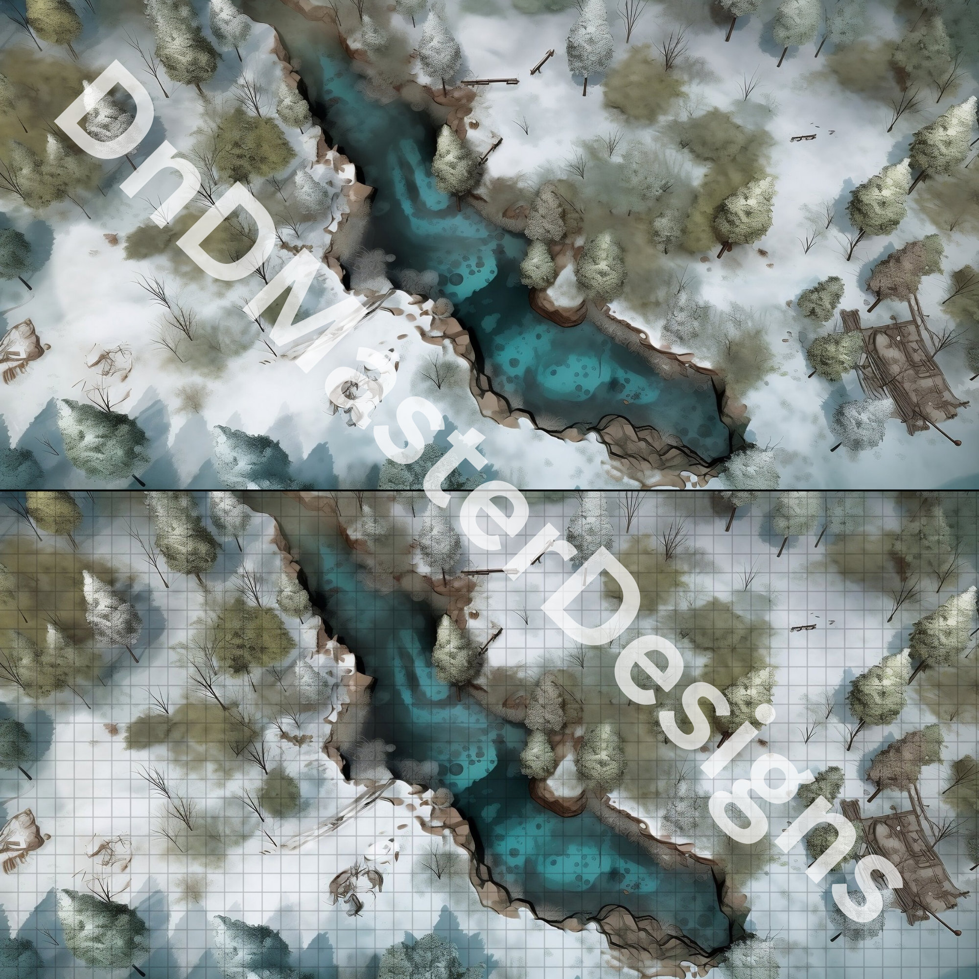Dnd Winter Snow Battle Map Bundle 5 Dandd Digital Battlemaps Etsy