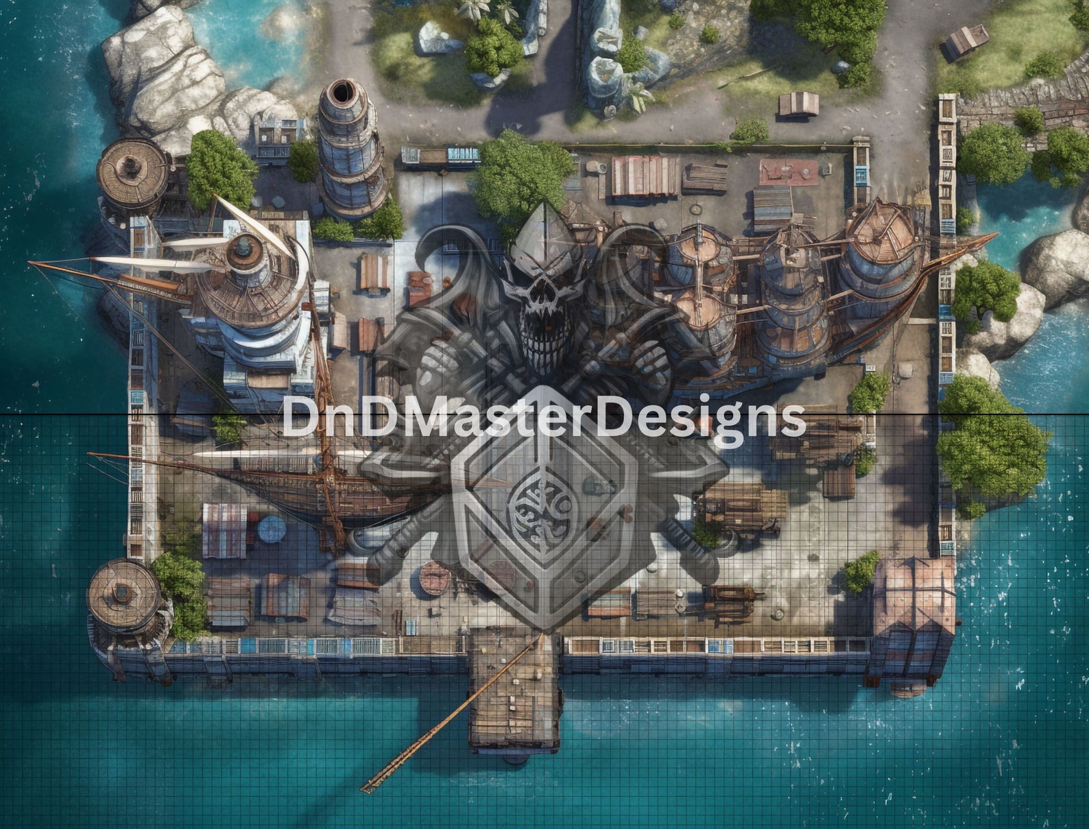 Dnd Harbor Battle Map Bundle, 5 D&D Digital Battlemaps, Dungeons and ...