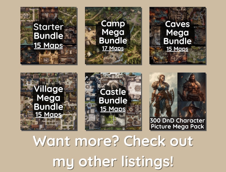 Paquete de mapas de batalla del castillo DnD, 5 mapas de batalla ...