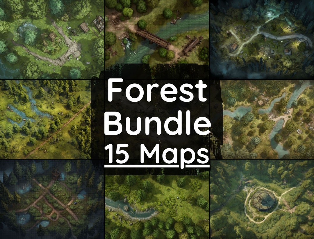 Dnd Forest Battle Map Mega Bundle, 15 D&D Day and Night Battlemaps ...
