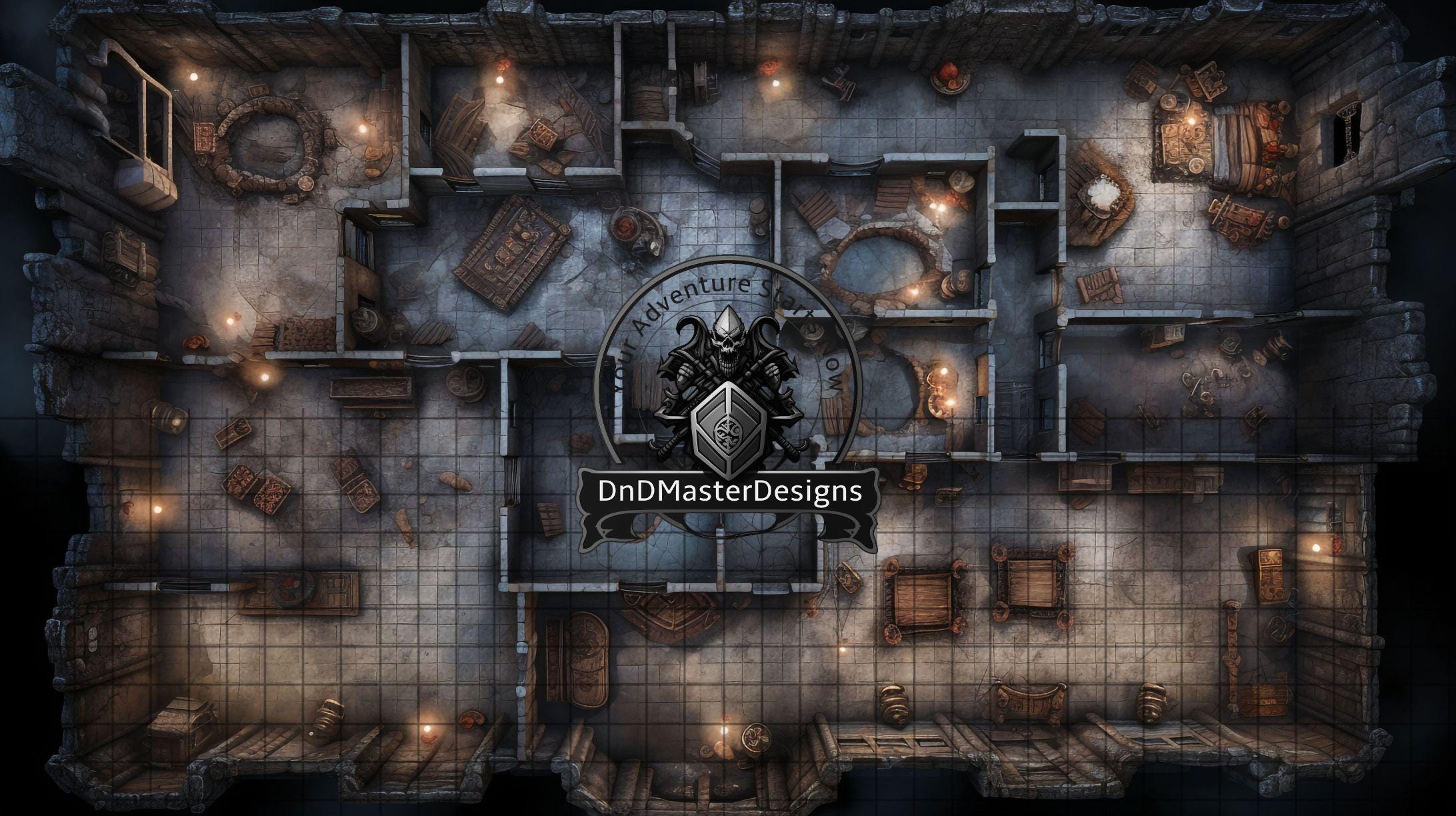 Dungeon Battle Map Bundle: 15 RPG Maps for Dnd 5e Roll20, Fantasy ...
