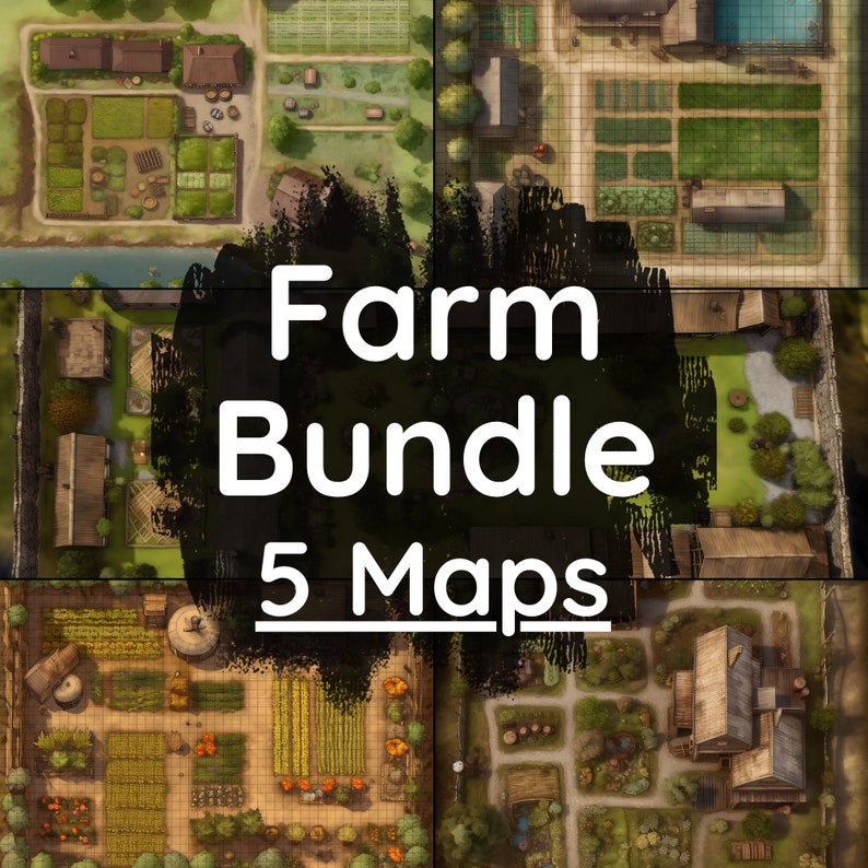 Dnd Farm Battle Map Bundle, 5 D&D Digital Battlemaps, Dungeons and ...