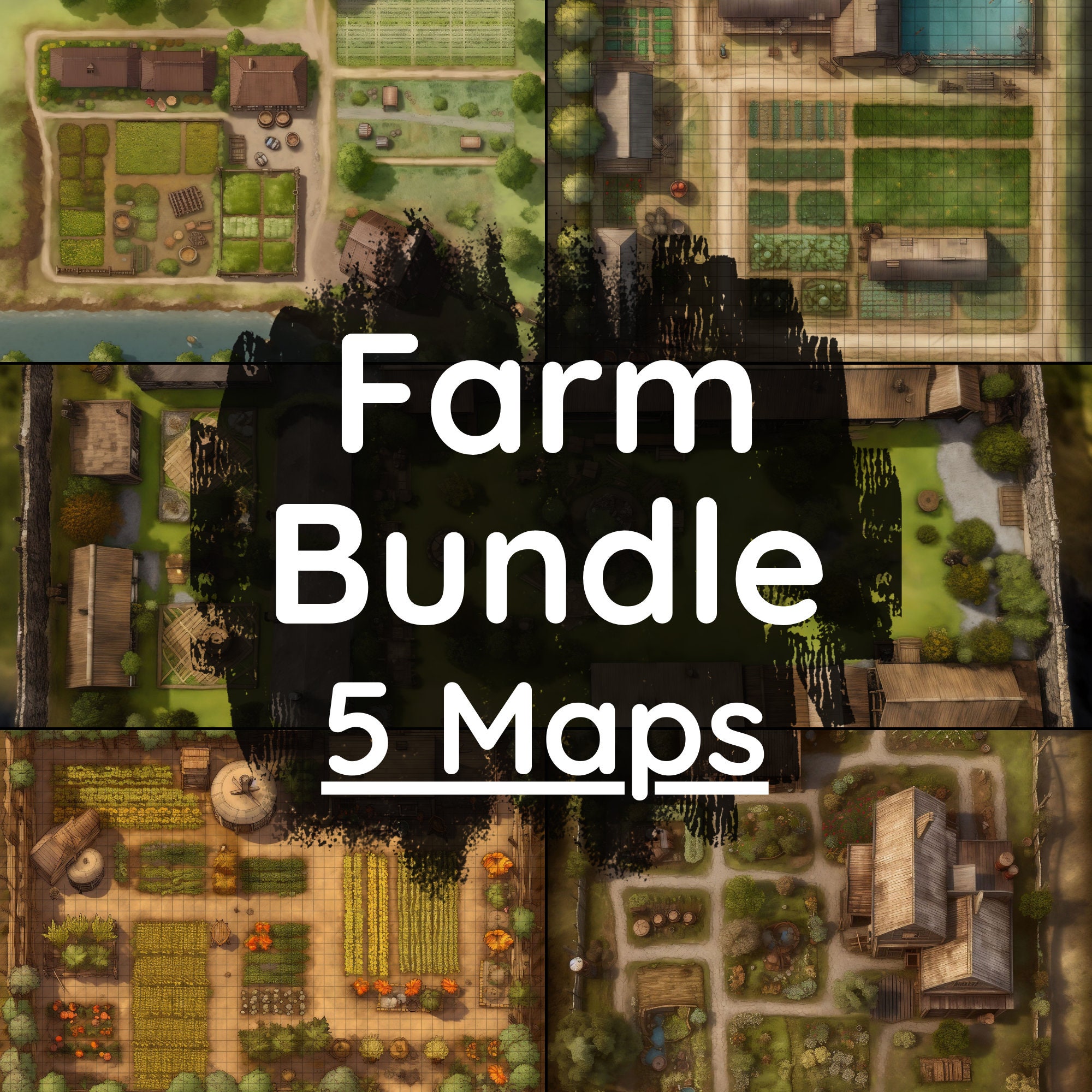 Dnd Farm Battle Map Bundle, 5 D&D Digital Battlemaps, Dungeons and ...